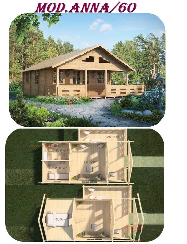 Mod.Anna-60 - Fustahogar. Construcciones de madera maciza